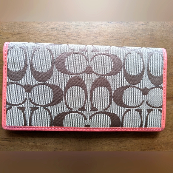 Coach | Accessories | Vintage Coach Checkbook Cover Signature Pattern ...